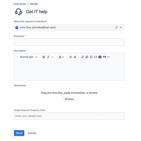 Jira Service Management Portal Request Create Property Panel