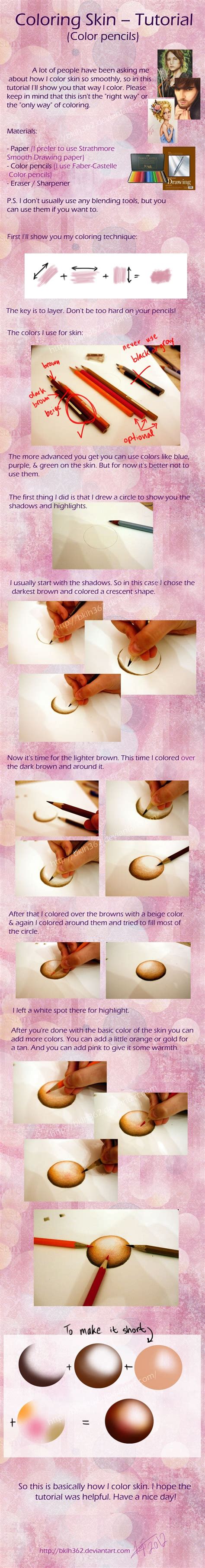 Coloring Skin Color Pencils Tutorial By BKLH362 On DeviantART Colored Pencil Tutorial