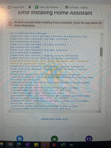 Error Installing Home Assistant” Rhomeassistant