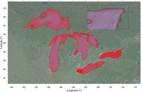 Unstructured Triangular Grids Red Lines Used To Represent The Great Download Scientific