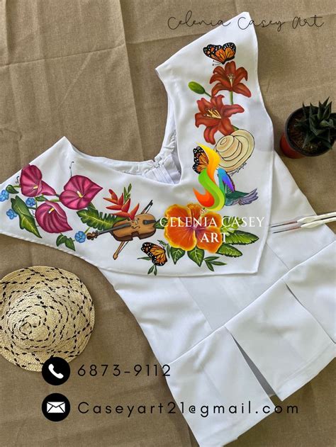 Camisa Pintada A Mano Camisa Típica Panameña Blusas Tipicas