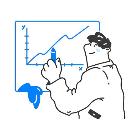 Premium Vector Male Teacher Is Teaching Analysis Graph