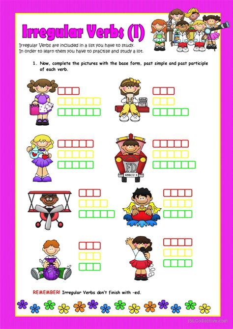 Irregular Verbs 1 Fill In Correct English Esl Worksheets Pdf And Doc