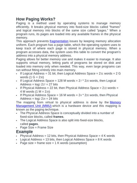 How Paging Works Pdf Computer Data Storage Computer Architecture