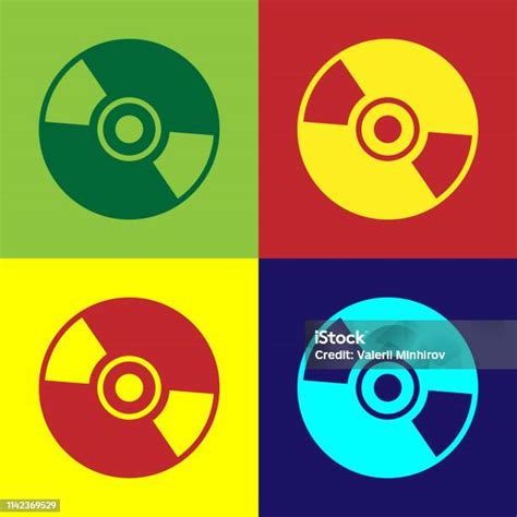 색상 배경에 고립 된 컬러 Cd 또는 Dvd 디스크 아이콘 컴팩트 디스크 기호입니다 평면 디자인입니다 벡터 일러스트 데이터에