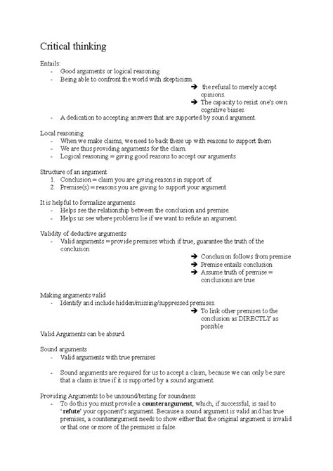 Phi2043s Week 2 Summary Business Ethics Critical Thinking Entails