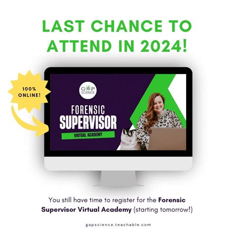 Join The Forensic Supervisor Virtual Academy Tomorrow Gap Science Online Forensic Training