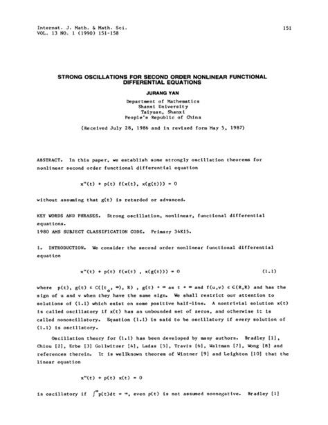 Differential Second Order Nonlinear