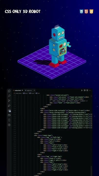 Css Only 3d Robot Coding Frontendcourse Webdevelopment Computerlanguage Html Youtube