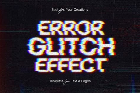 error glitch text effect design cuts