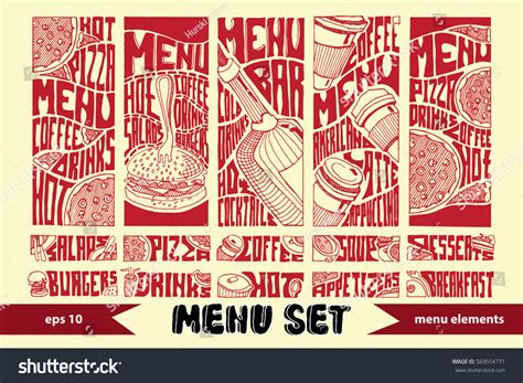 Restaurant Menu Design Elements Menu Set Stock Vector Royalty Free
