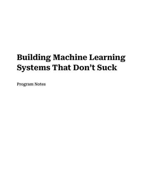 Building Machine Learning Program Notes Pdf Machine Learning