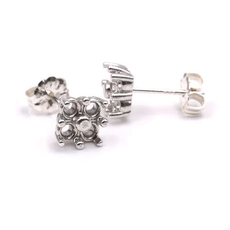 Round Four Stone Earring Mountings Jamming Gems