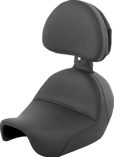 Saddlemen Heels Down Solo Seat With Backrest Plain Black