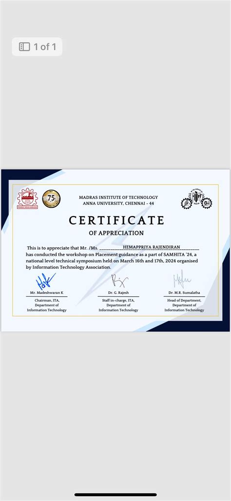 Hemappriya Rajendiran On Linkedin Proudmitian Workshop Placementguidance Almamater