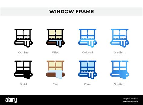 window frame icons in different style window frame icons set holiday symbol different style