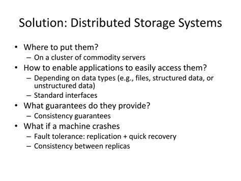 Ppt Dive Into Distributed Storage Systems Challenges And Solutions