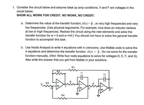 solved 1 consider the circuit below and assume ideal op amp
