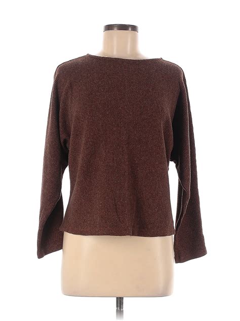 Monrow Color Block Brown Pullover Sweater Size M 78 Off Thredup