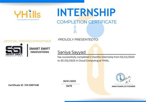 Saniya Sayyad On Linkedin Cloud Innovation Tech Yhills Internship