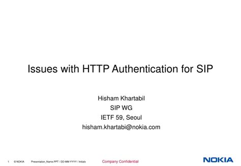 Ppt Issues With Authentication For Sip Powerpoint Presentation