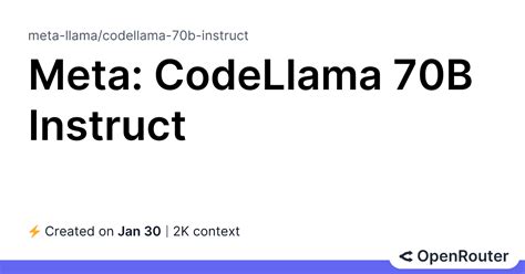 Codellama 70b Instruct Api Providers Stats Openrouter