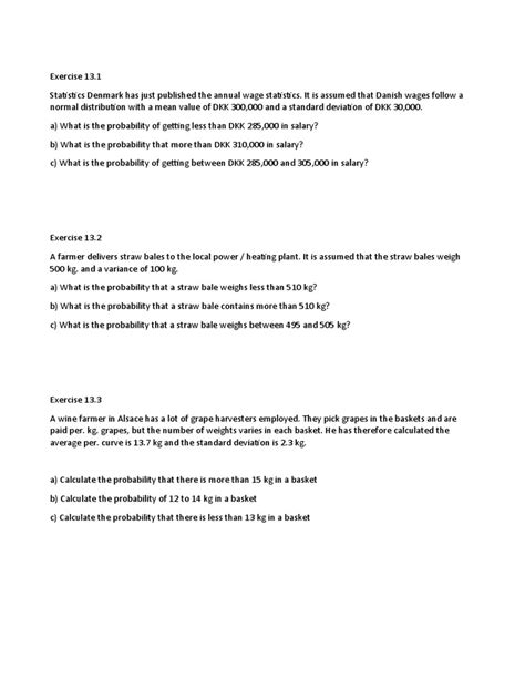 Normal Distribution Assignments Pdf Normal Distribution Assignments Pdf