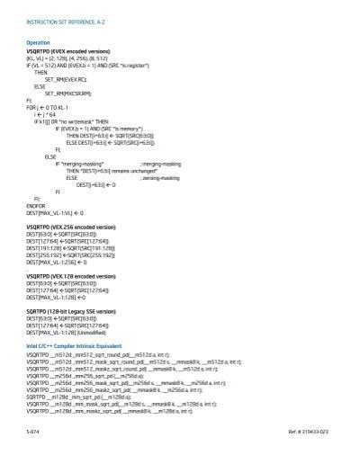 Instruction Set Reference