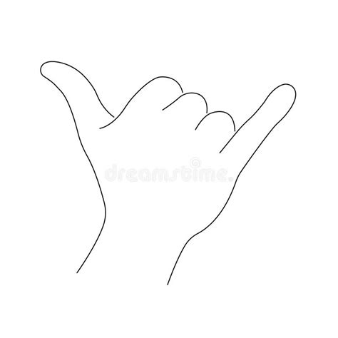 Shaka Sign Drawing Shaka Hand Vector Sign Hang Loose Symbol Stock