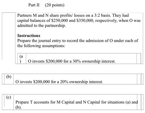 Solved Part Ii 20 ﻿pointspartners M ﻿and N ﻿share Profits