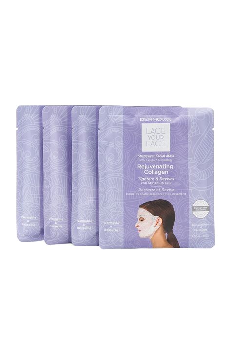 Dermovia Rejuvenating Collagen Lace Your Face Mask 4 Pack Revolve