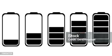 방전에서 완전 충전까지 다양한 충전 수준을 나타내는 배터리 아이콘 세트입니다 0명에 대한 스톡 벡터 아트 및 기타 이미지 0명 가득 찬 단일 이미지 Istock