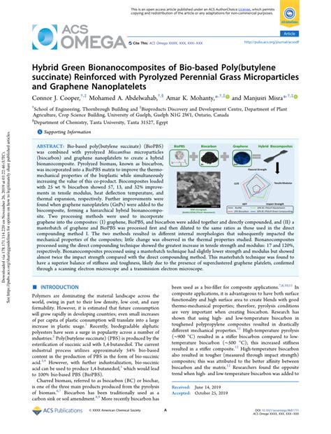 Pdf Hybrid Green Bionanocomposites Of Bio Based Polybutylene Succinate Reinforced With