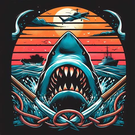 Entry 1 By Digiraf07 For Title Jaws Movie Poster Inspired T Shirt