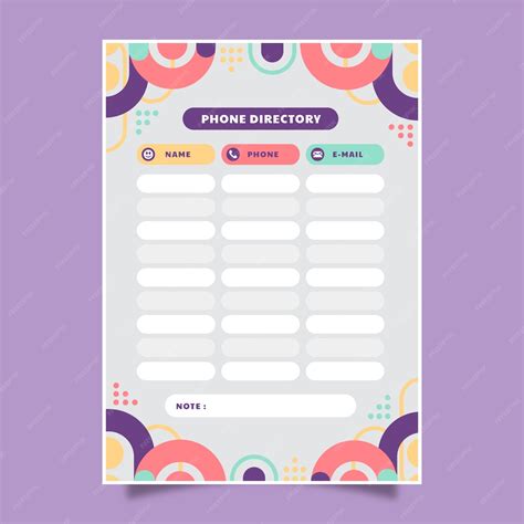 Free Vector Gradient Telephone Directory Template