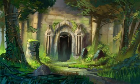 Artstation Dungeons Entrance Gaetano Caltabiano Fantasy Art