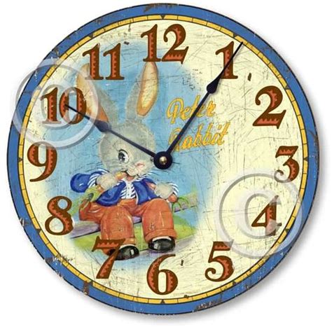 Item C5022 Vintage Style Peter Rabbit Clock All Clock Designs C5022
