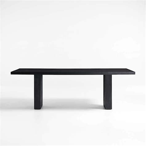 Sleek Black Modern Dining Table Solid Block Base Design