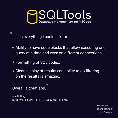 Vscode Devtools Sqltools Miriam James