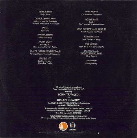 Urban Cowboy Original Motion Picture Soundtrack 1980 Midnight Cowboy