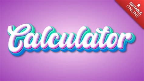 Calculator Letter 3d Font Text Effect Generator