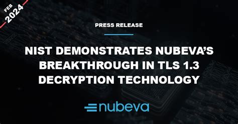 Nist Demonstrates Nubeva Breakthrough In Tls 13 Decryption Technology