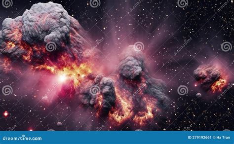 Image Of An Asteroid Explosion In Space Collage Stock Illustration Illustration Of Galaxy