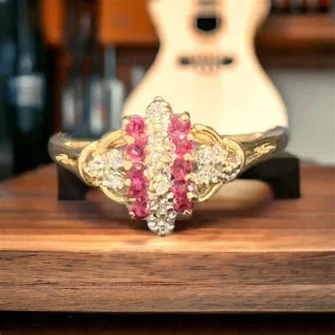 Ruby Diamond Ring Platinum Jewelers Ms