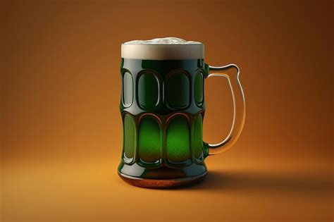 Premium Photo Beer Mug With Foam On Orange Background Saint Patricks Day