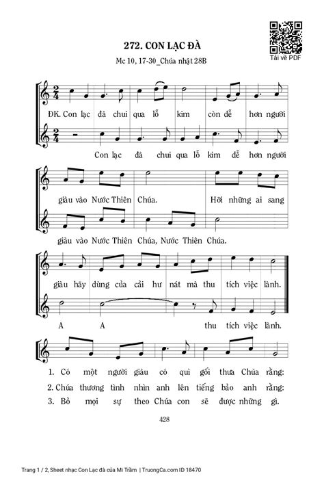 [sheet] Con Lạc đà Pdf Lyrics And Chords