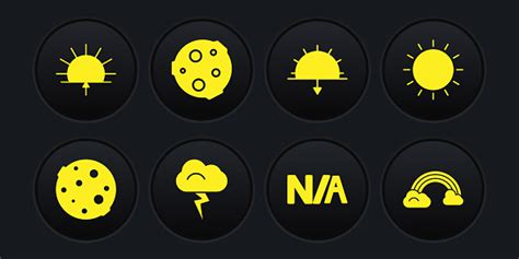 설정 달 태양 폭풍 적용 할 수없는 일몰 구름과 일출 아이콘 무지개 벡터 0명에 대한 스톡 벡터 아트 및 기타 이미지 0명 개념 검은색 Istock