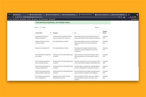 Cara Membuat Datatables Multiple Tables Di Laravel Langsung Coba Tutorial