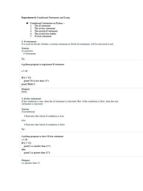 Experiment 6 Python Notes Pdf Python Programming Language