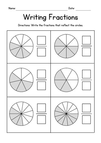 Pie Charts And Fractions Free Printable Templates